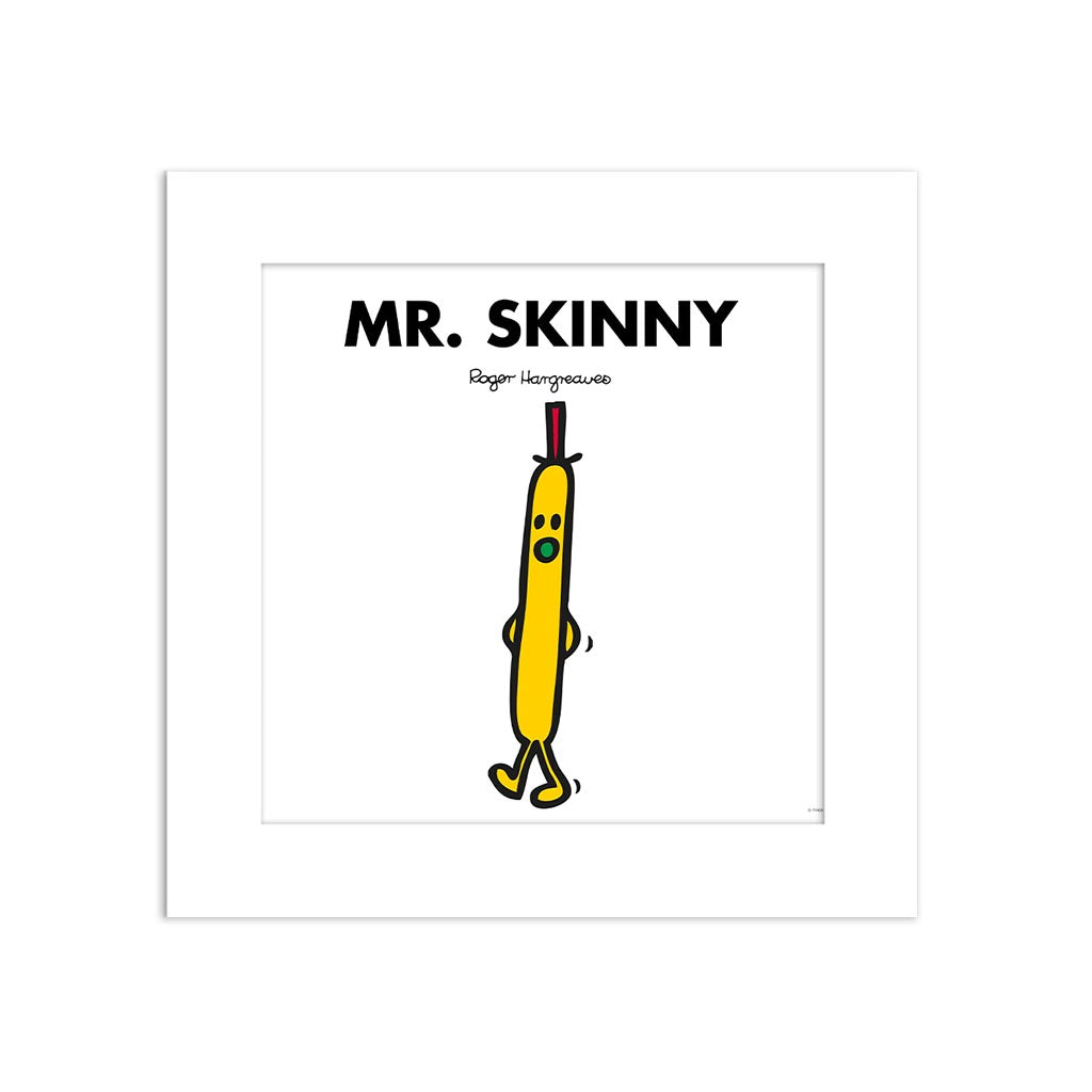 Personalised Mr Skinny White Art Print