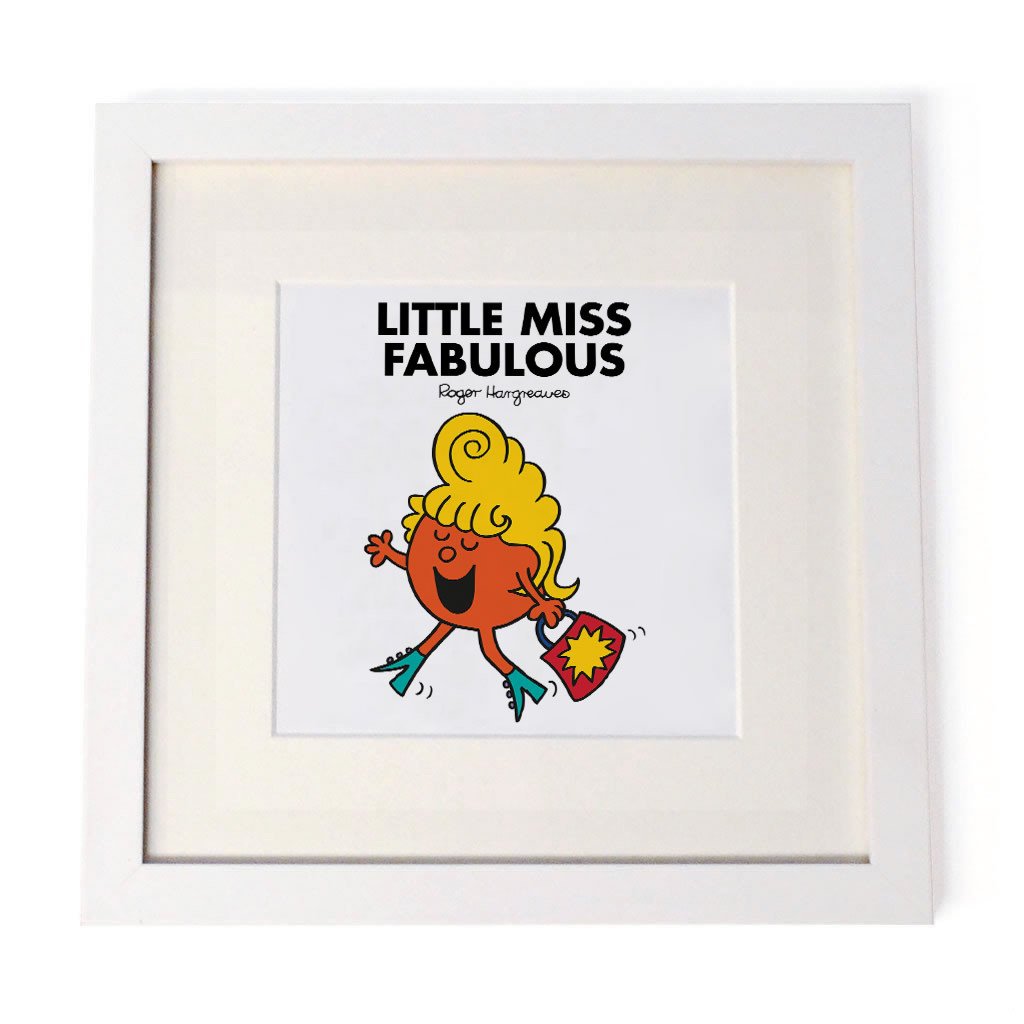 Personalised Little Miss Fabulous White Framed Print