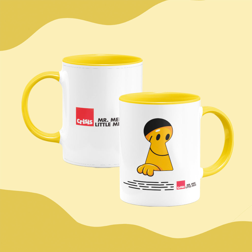 Mr. Happy Keyhole Large Porcelain Colour Handle Mug - Gift-Ready