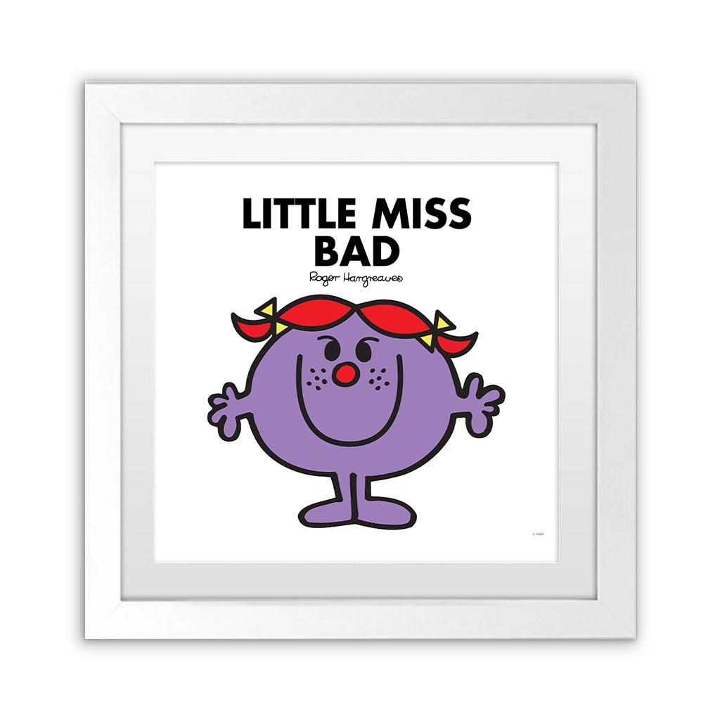 Little Miss Bad White Art Print - Friends & Mr Men Fans