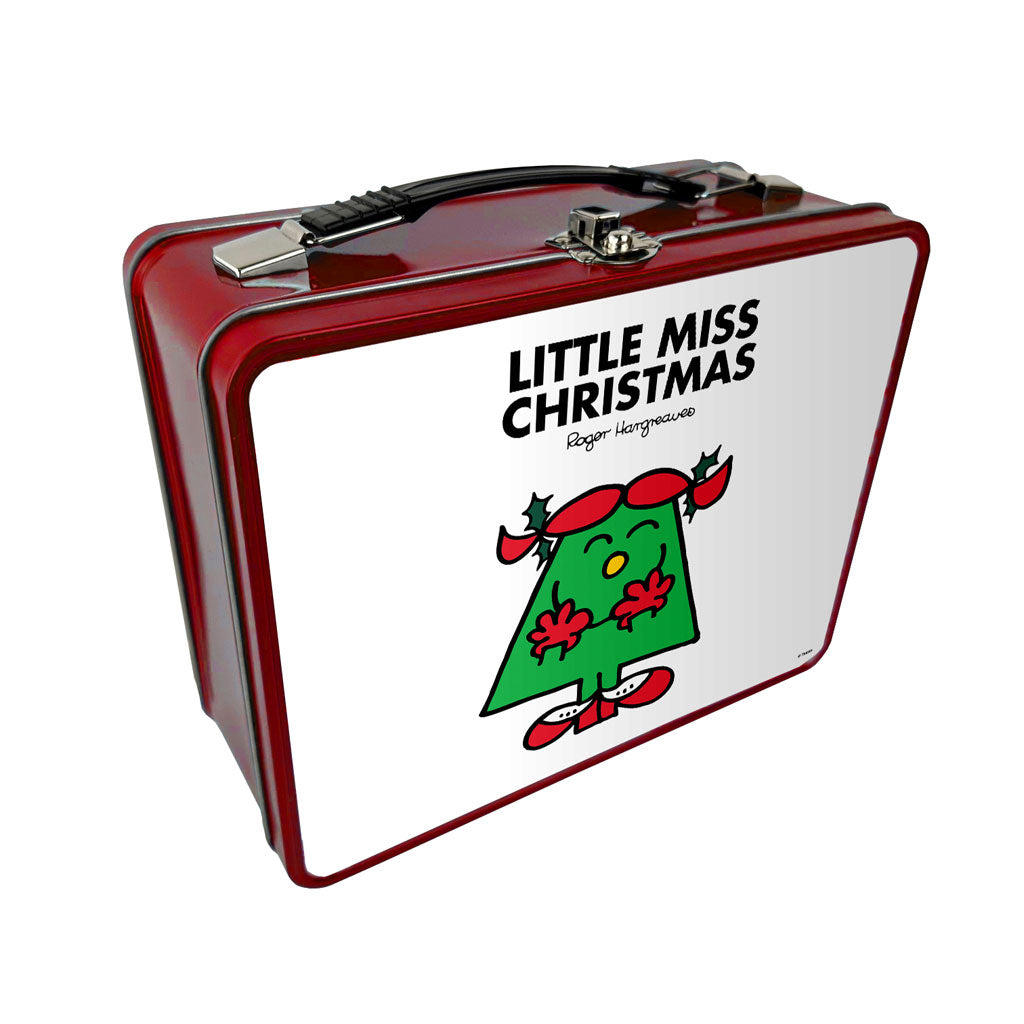 Personalised Little Miss Christmas Metal Lunch Box