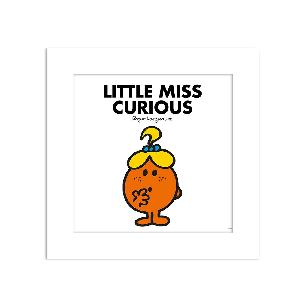 Little Miss Curious White Art Print - Cheerful Gift for Friends