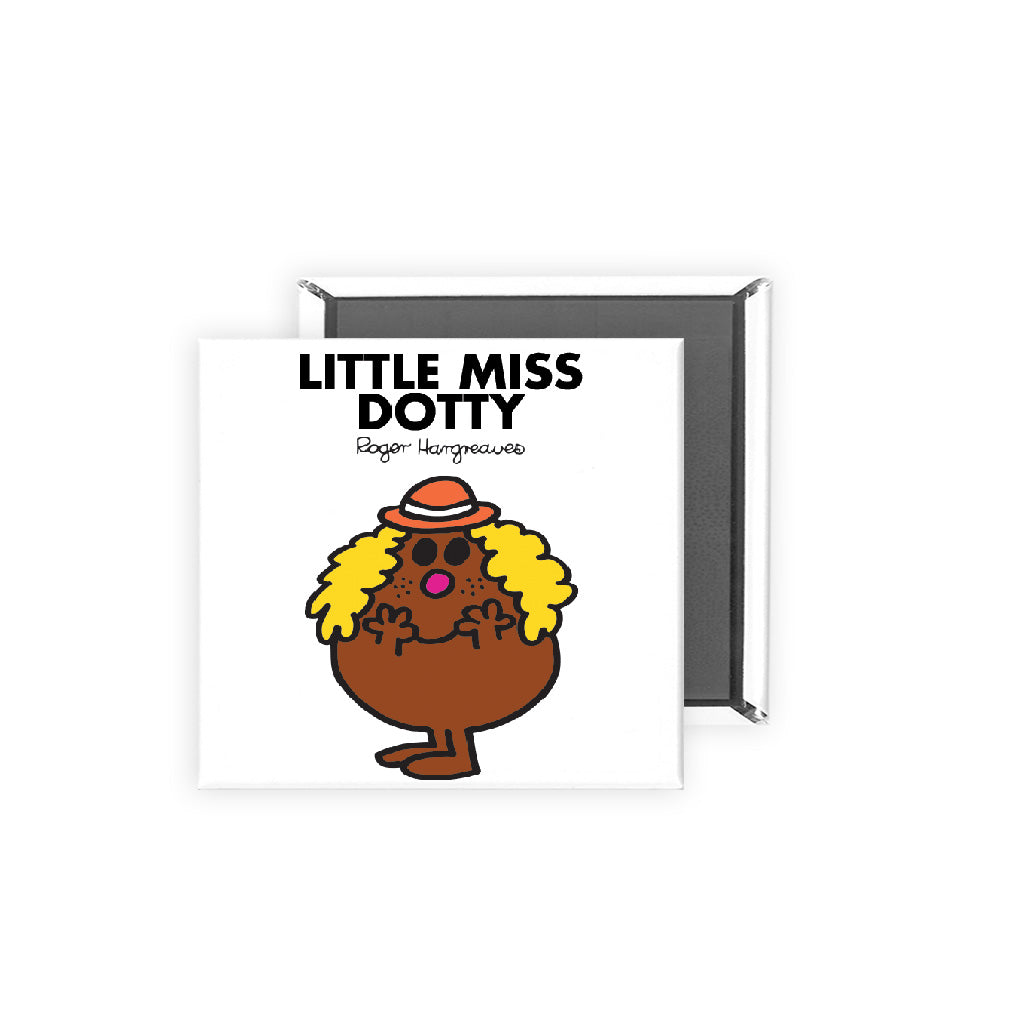 Little Miss Dotty Square Magnet - Cheerful Gift for Friends & Fa