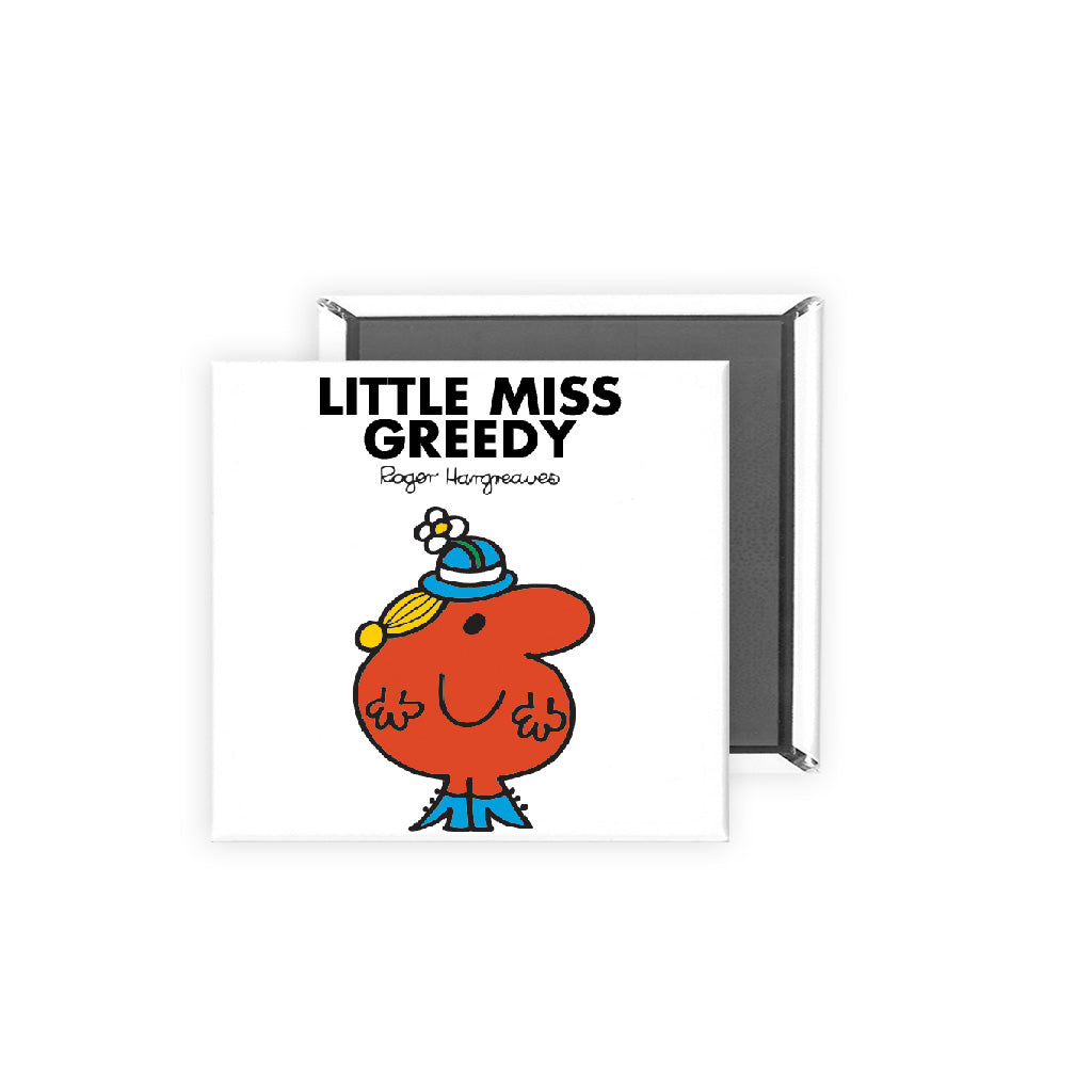 Little Miss Greedy Square Magnet - Retro Collectible for Fans