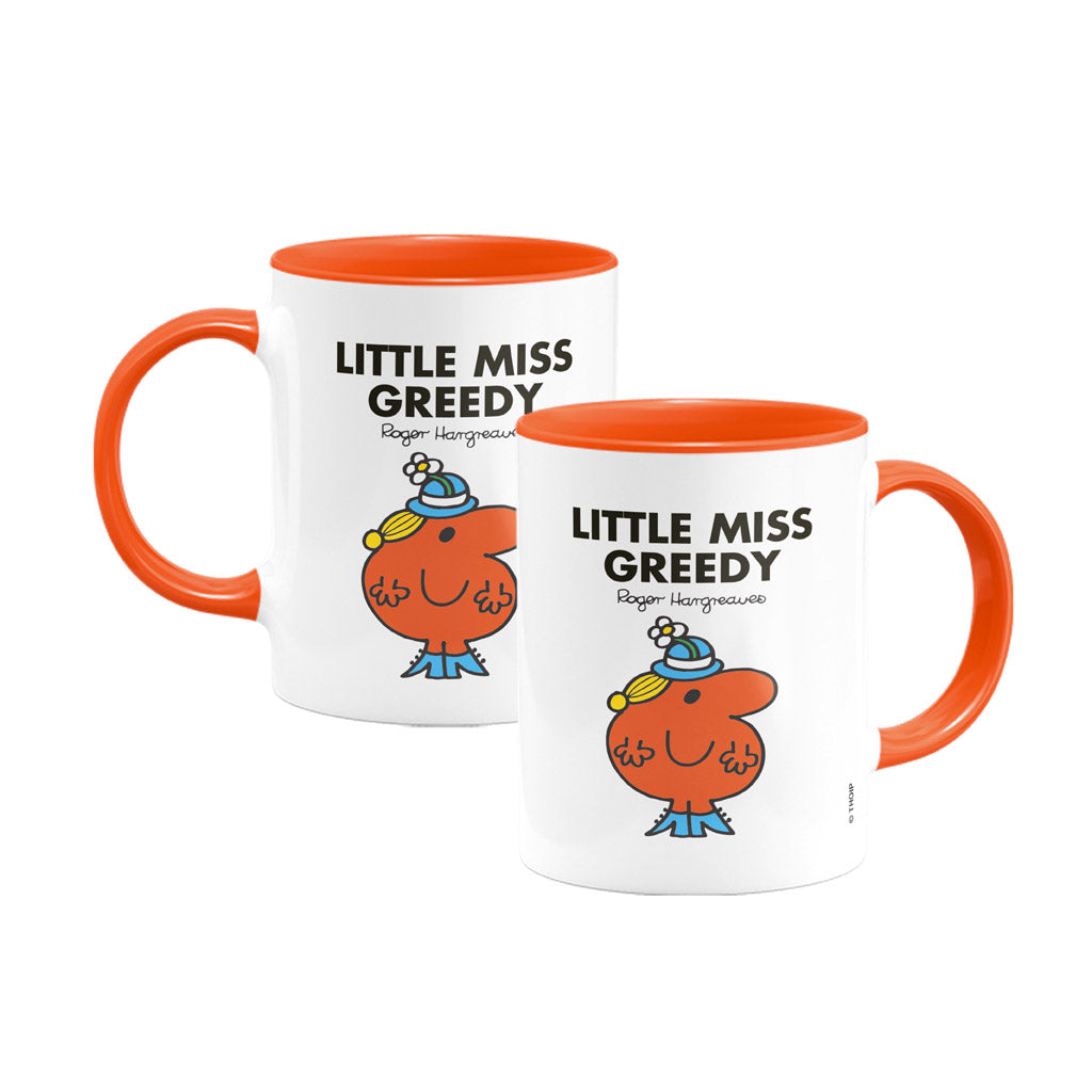 Personalised Little Miss Greedy Colour Insert Mug