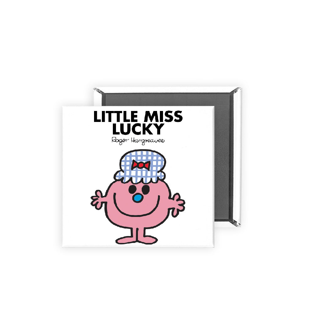 Personalised Little Miss Lucky Square Magnet
