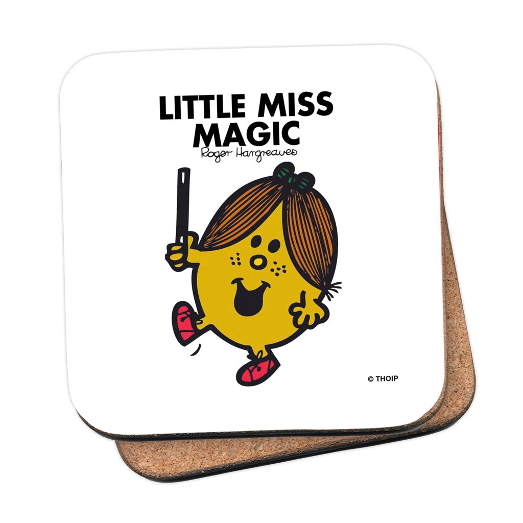 Personalised Little Miss Magic Cork Coaster