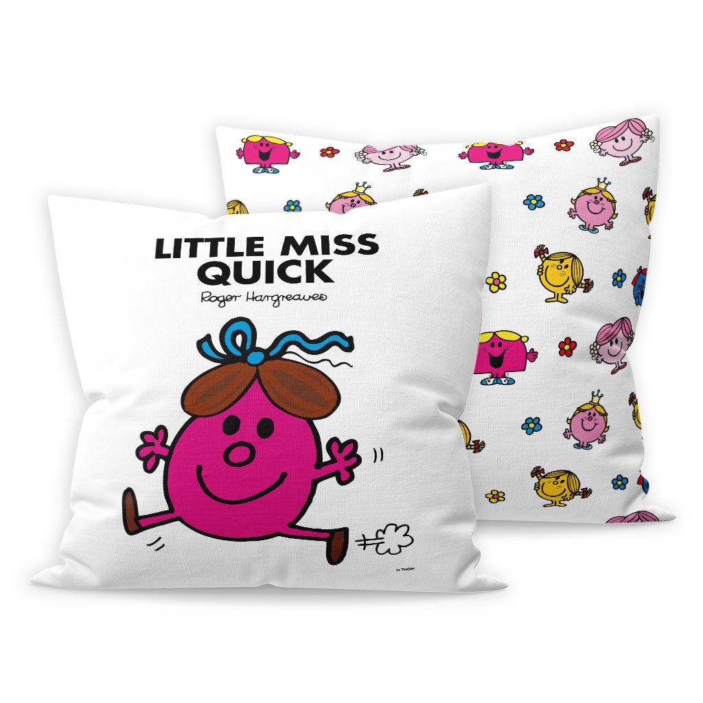 Little Miss Quick Micro Fibre Cushion - Fun Gift for Birthdays