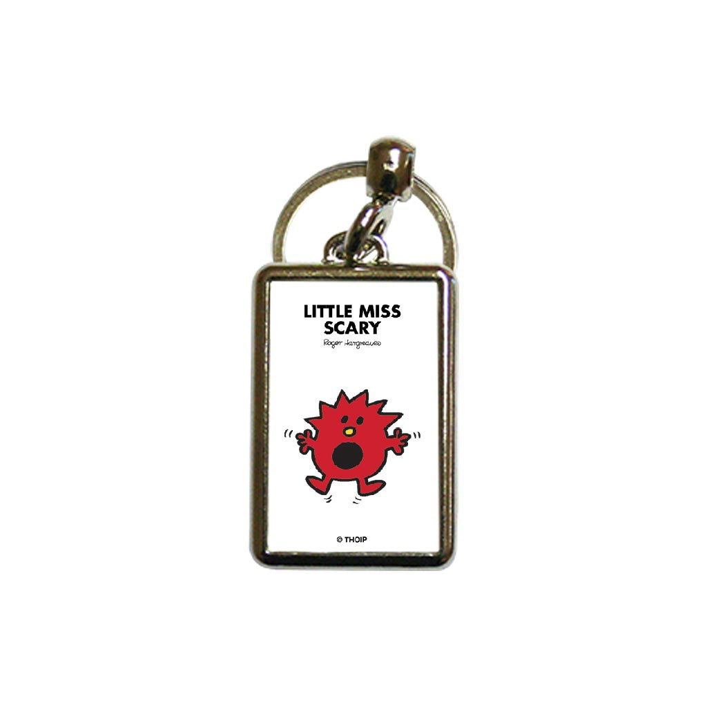 Personalised Little Miss Scary Metal Keyring
