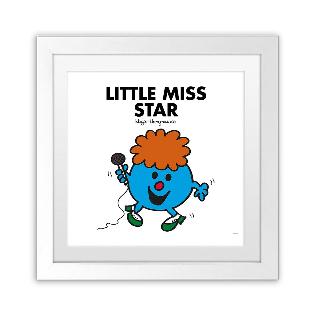 Personalised Little Miss Star White Art Print