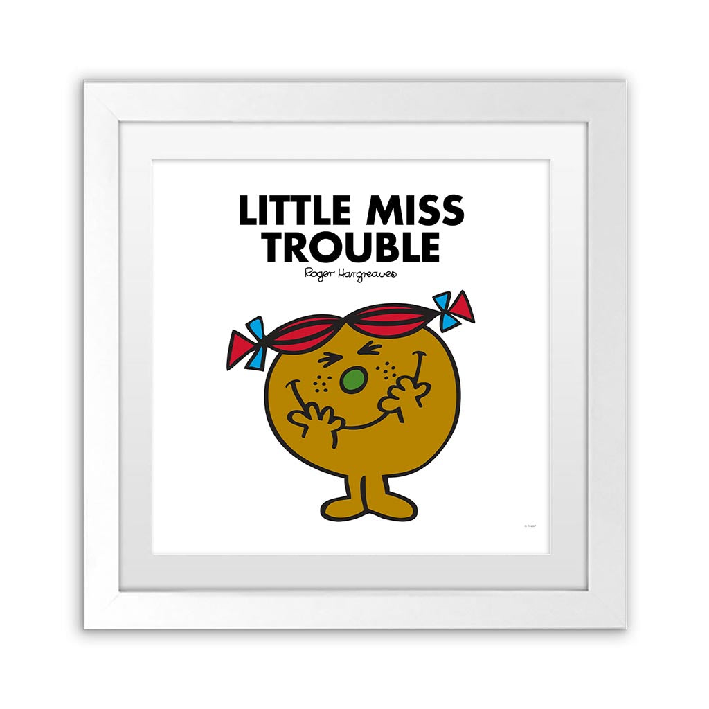 Little Miss Trouble White Art Print - Friends & Mr Men Fans