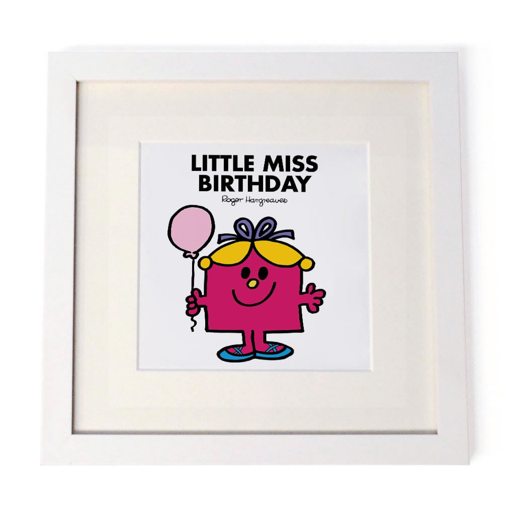 Personalised Little Miss Birthday White Framed Print