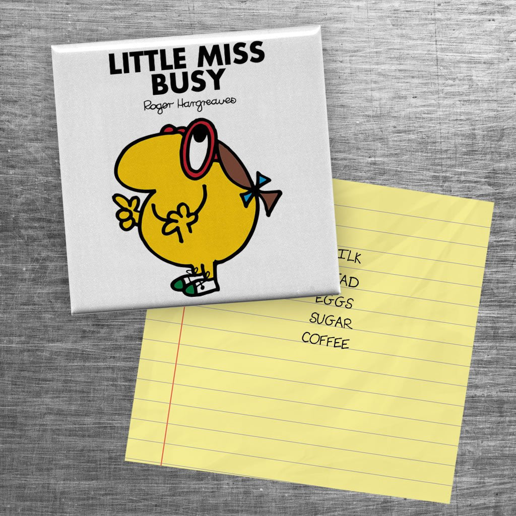 Personalised Little Miss Busy Square Magnet
