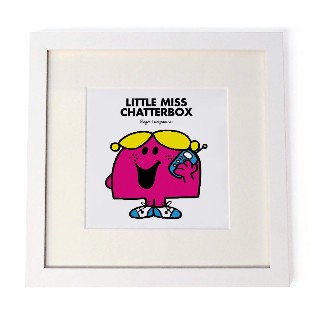 Personalised Little Miss Chatterbox White Framed Print