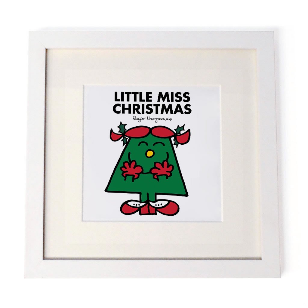 Little Miss Christmas White Art Print - Cute Gift for Girls