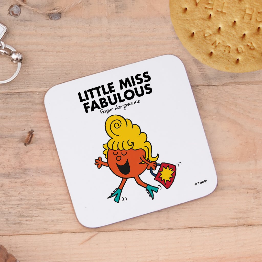 Personalised Little Miss Fabulous Cork Coaster