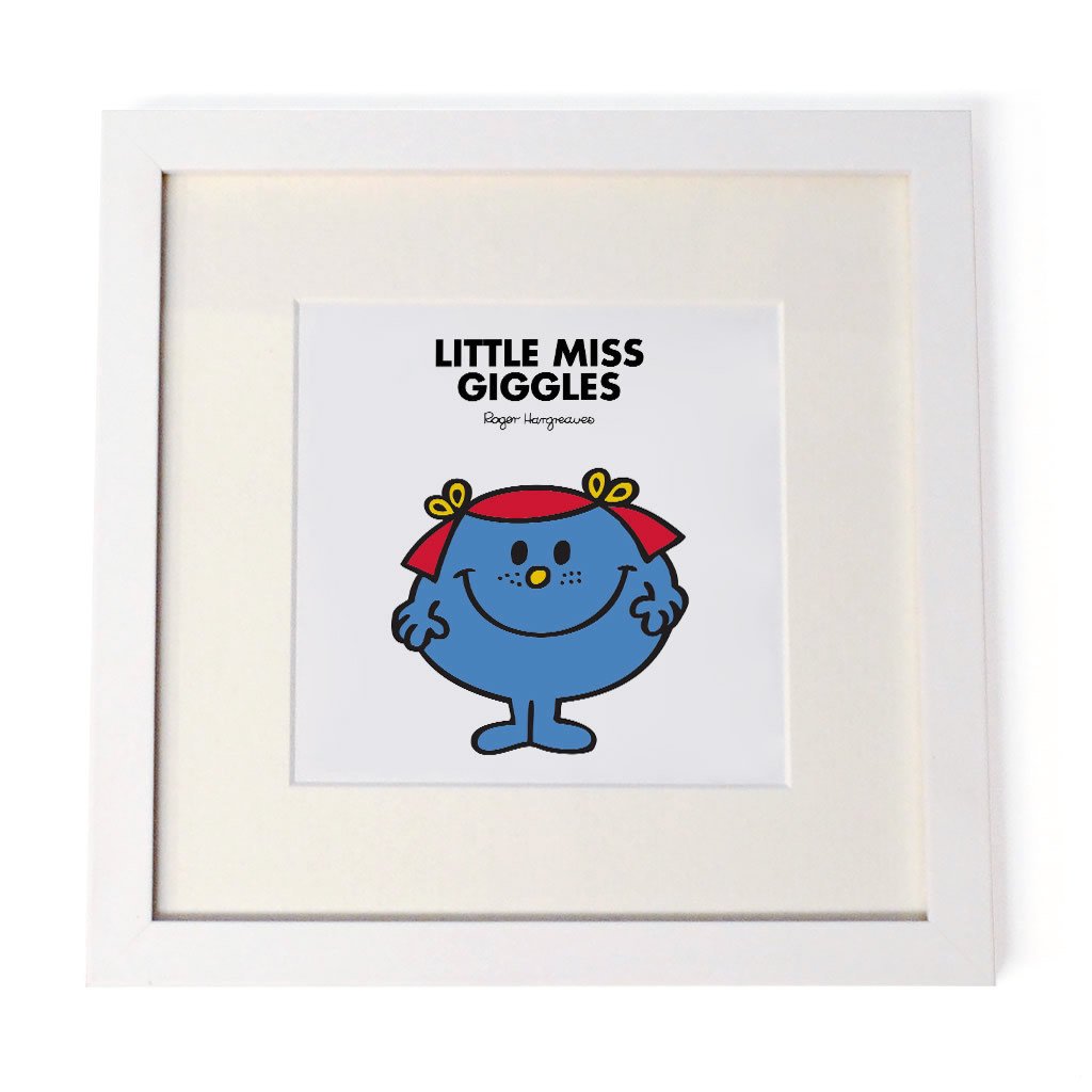 Little Miss Giggles White Art Print - Friends & Mr Men Fans