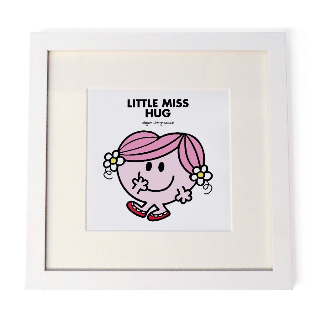 Personalised Little Miss Hug White Framed Print