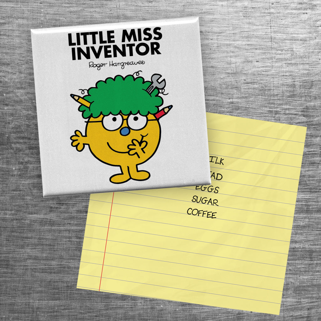 Personalised Little Miss Inventor4 Square Magnet