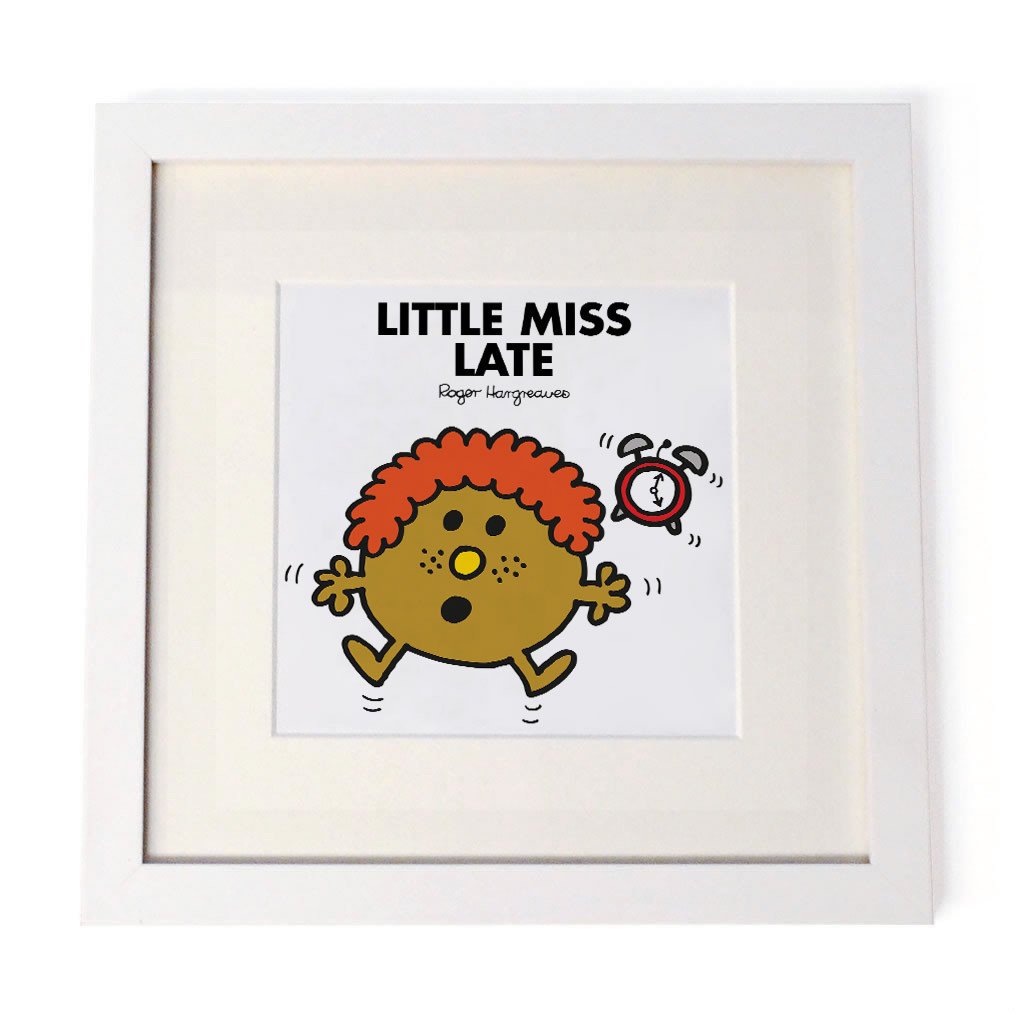 Little Miss Late White Art Print - Friends & Mr Men Fans