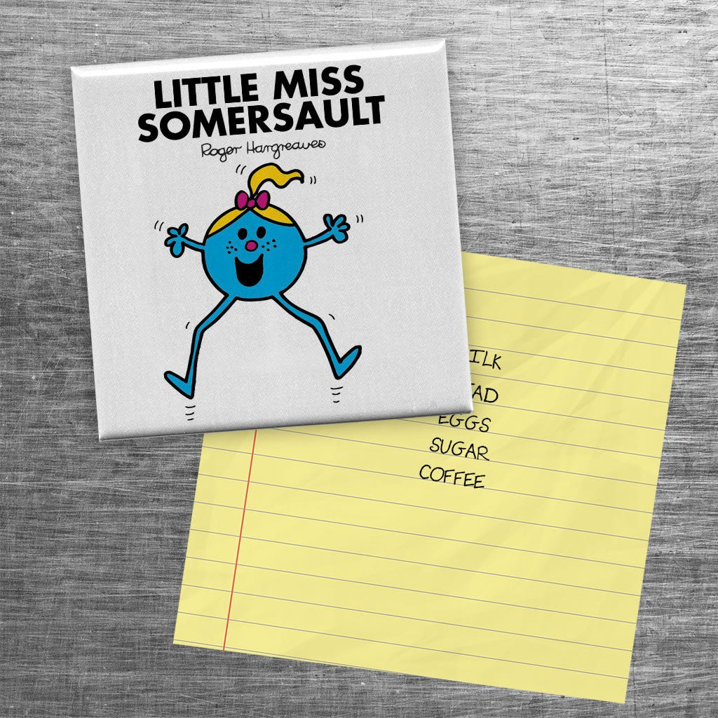 Little Miss Somersault Square Magnet - Licensed Merchandise for