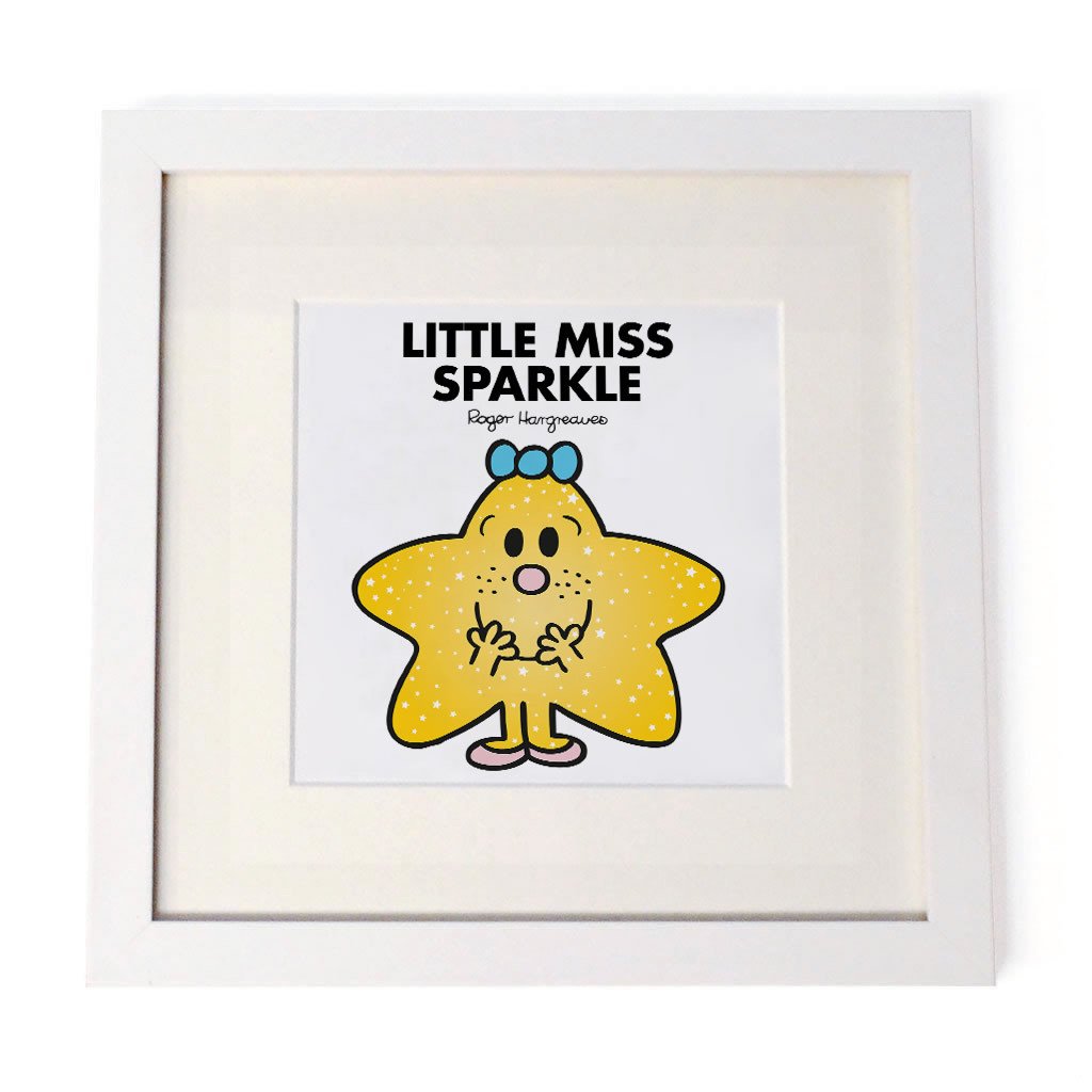 Little Miss Sparkle White Art Print - Retro Collectible for Fans