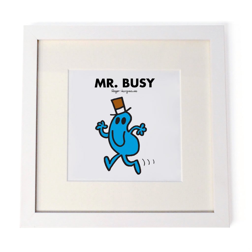 Personalised Mr. Busy White Framed Print