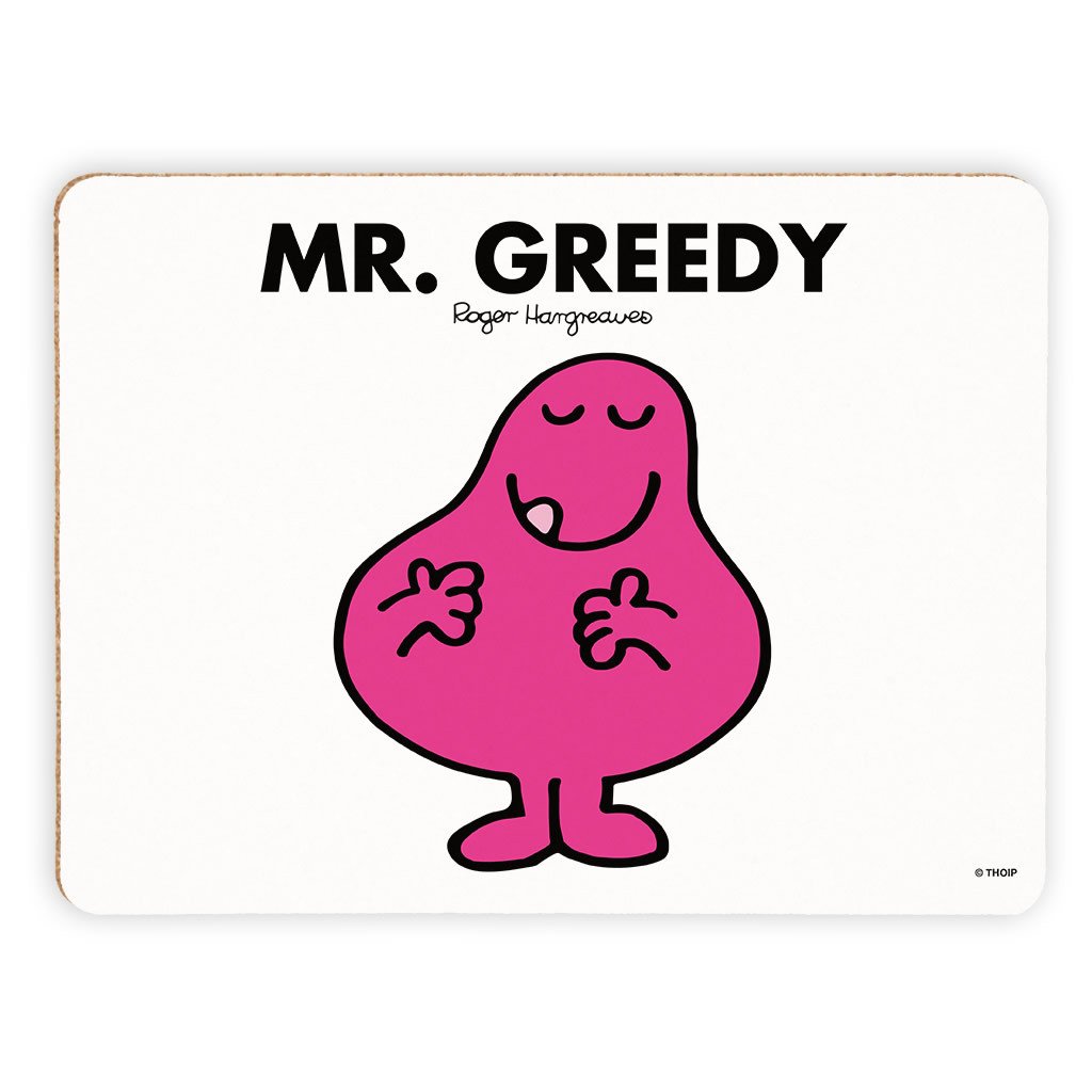 Mr. Greedy Cork Placemat - Classic Design for Mr Men and Little