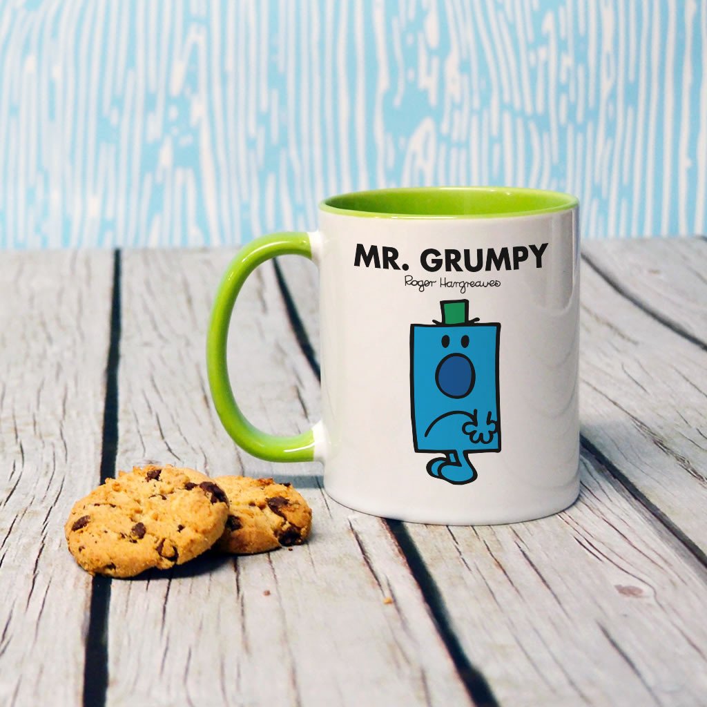 Personalised Mr. Grumpy Large Porcelain Colour Handle Mug