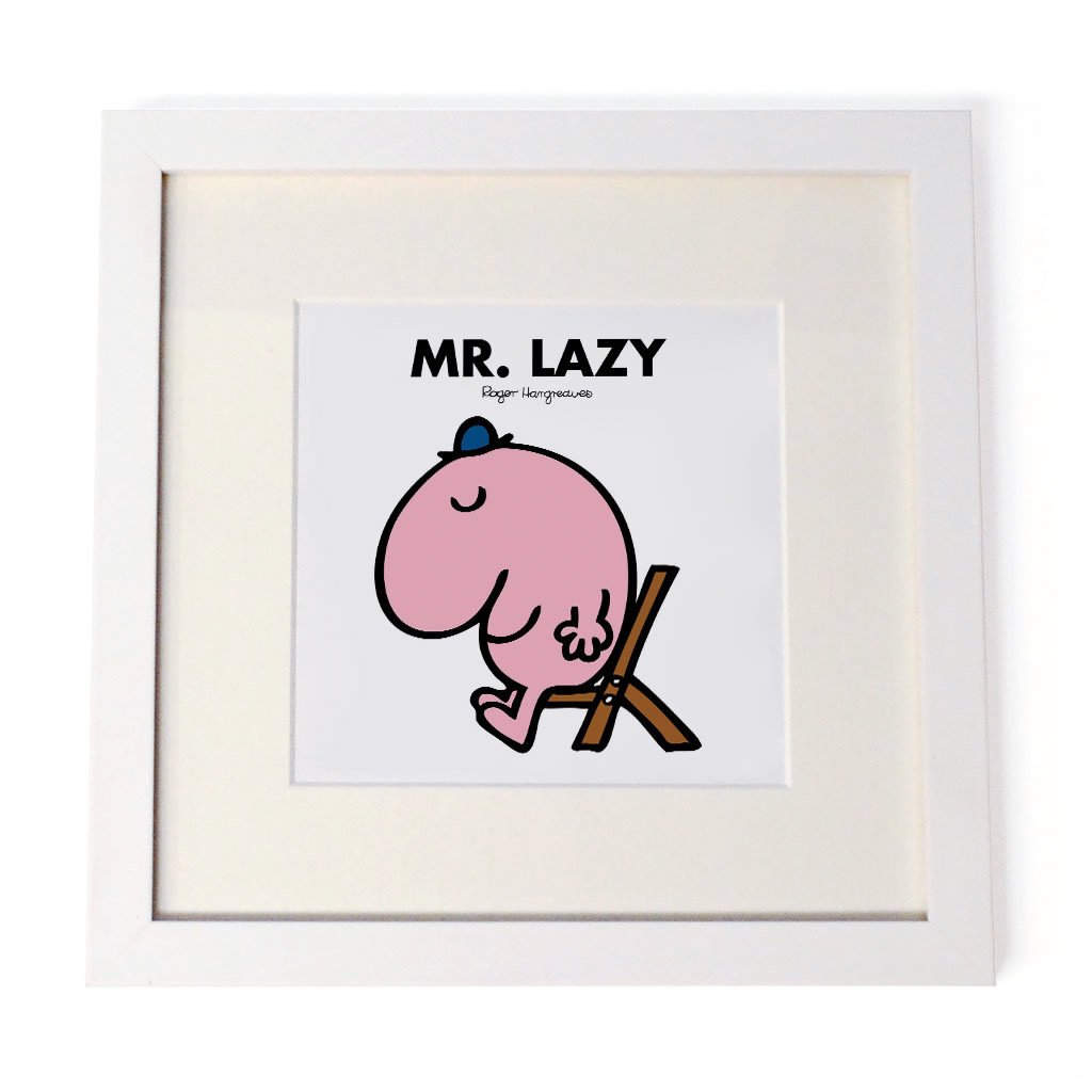 Personalised Mr. Lazy White Framed Print