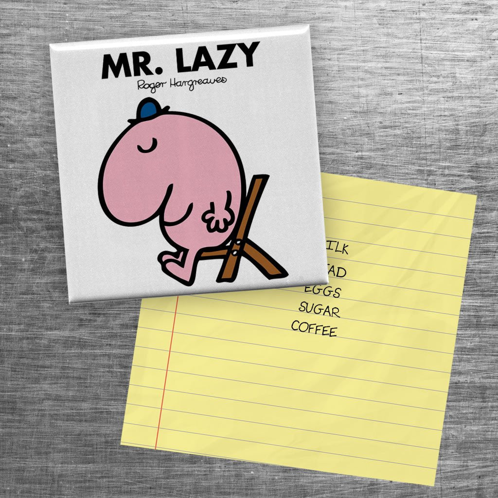 Mr. Lazy Square Magnet - Classic Design for Mr Men and Little Mi