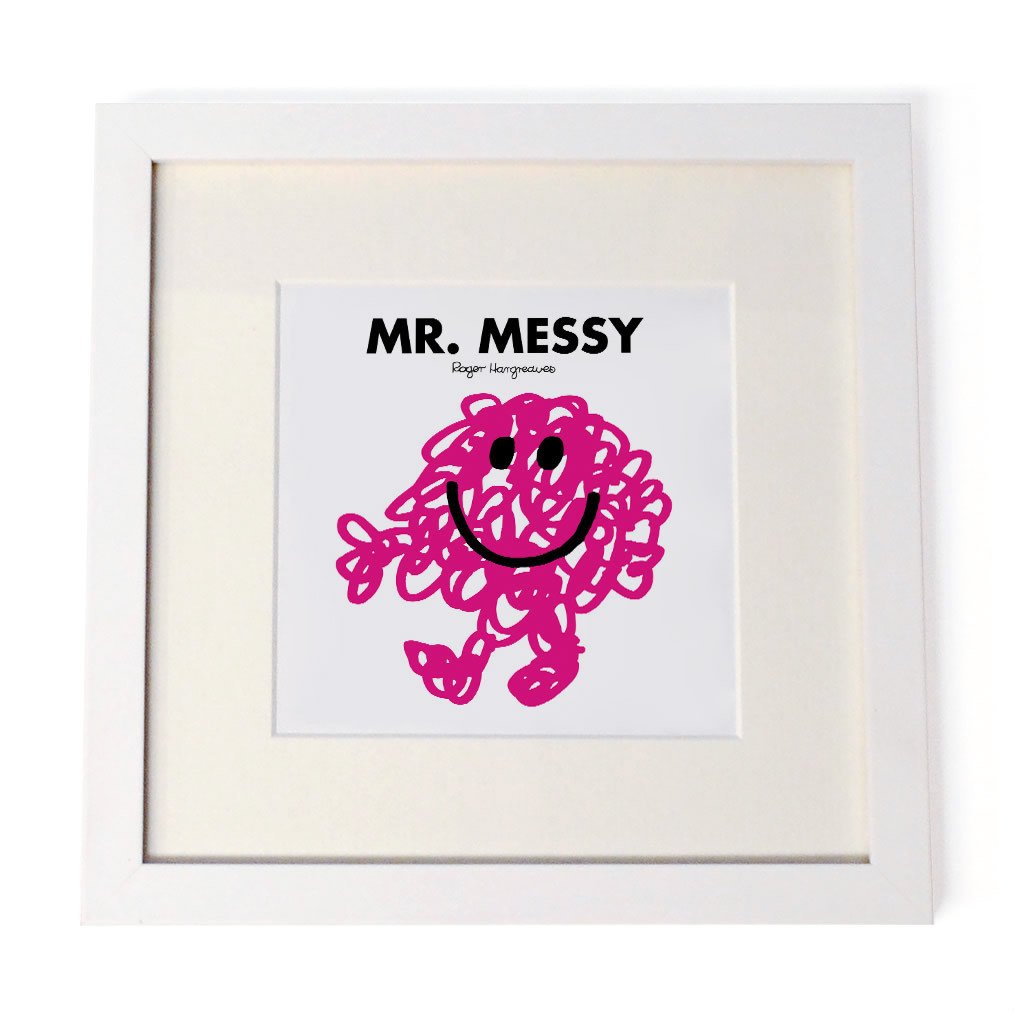 Mr. Messy White Art Print - Fun Nostalgic Gift for Fans of Mr Me