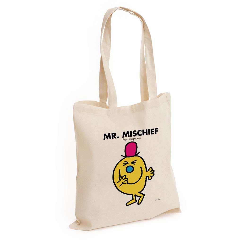 Mr. Mischief Long Handled Tote Bag - Fun Nostalgic Gift for Fans